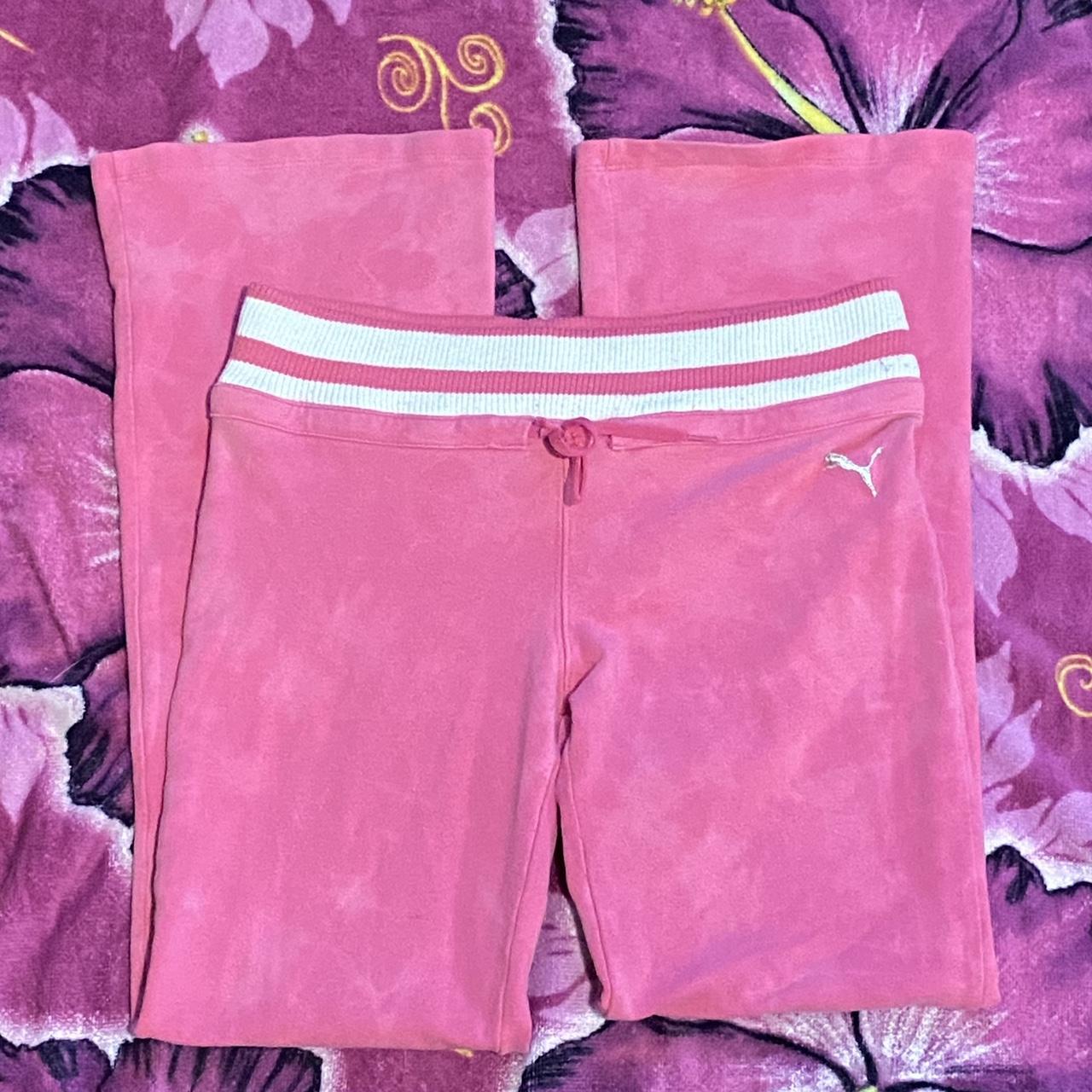 low rise puma track suit pants early 2000s says... - Depop