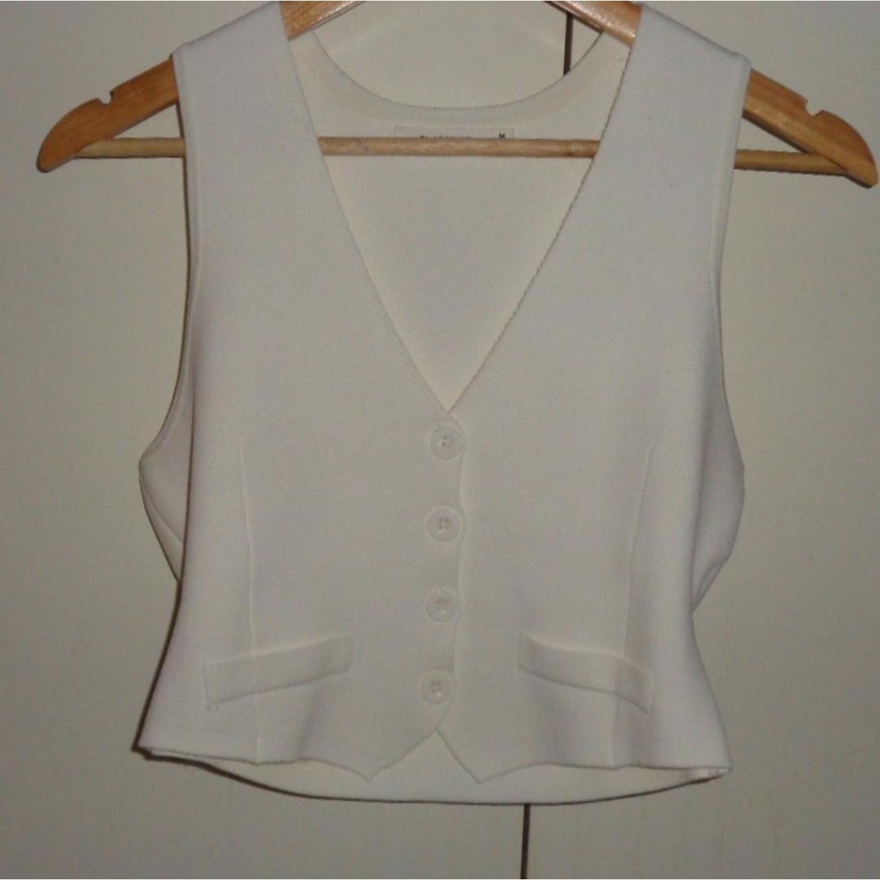 Super cute and trendy white fitted vest Easy to... - Depop