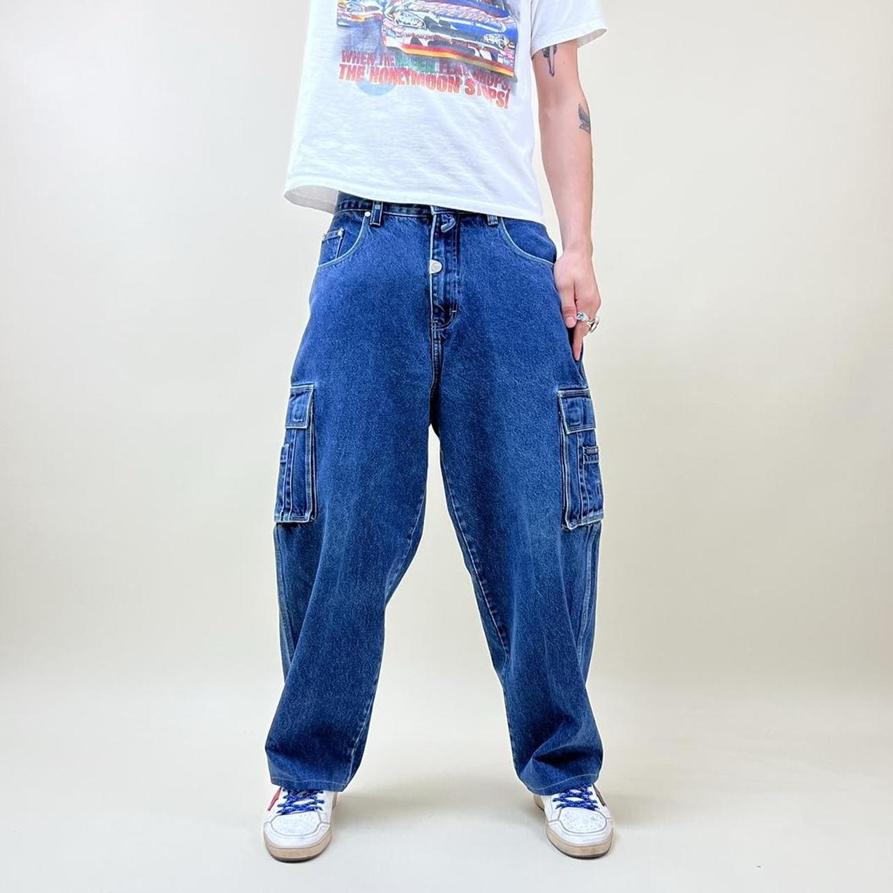 Men's Blue and Navy Jeans | Depop