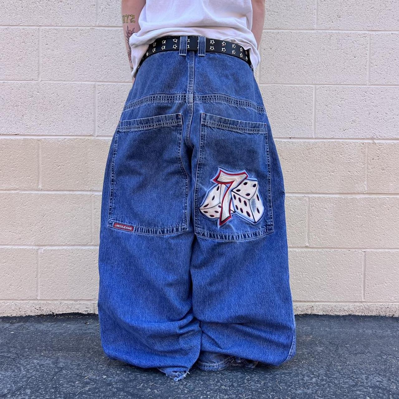 GRAIL jnco jeans 7 dice! 34x32 crazy wide leg... - Depop