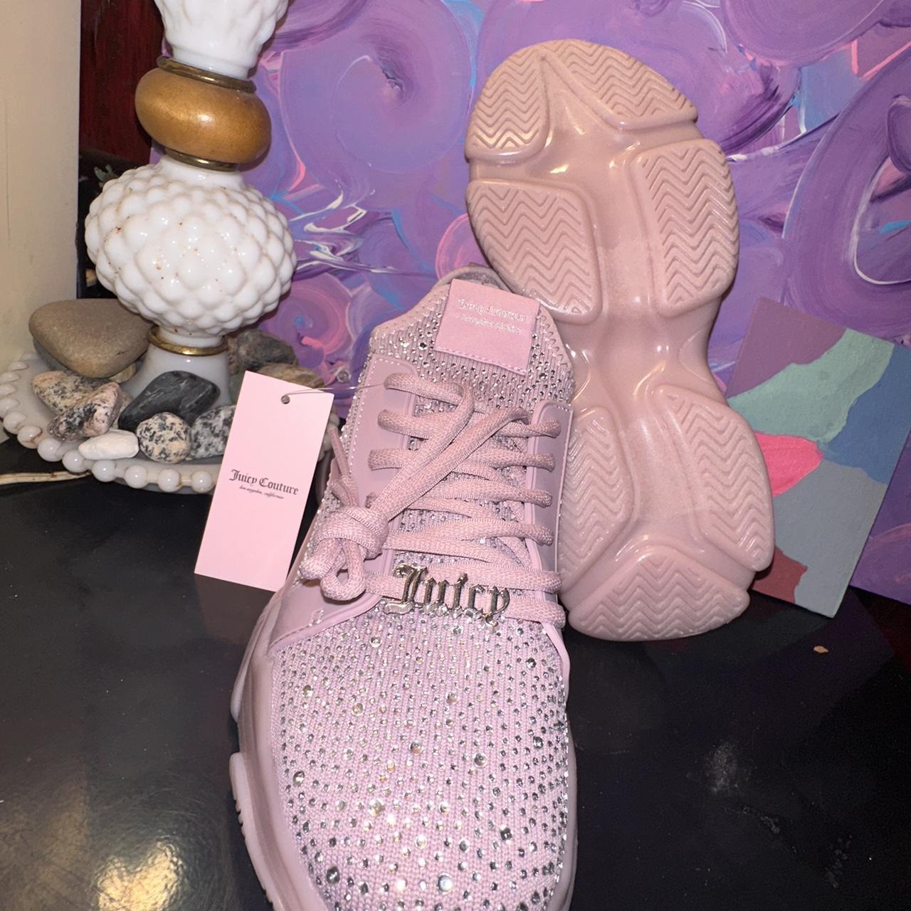 Juicy Couture Women's Pink and Silver Trainers | Depop