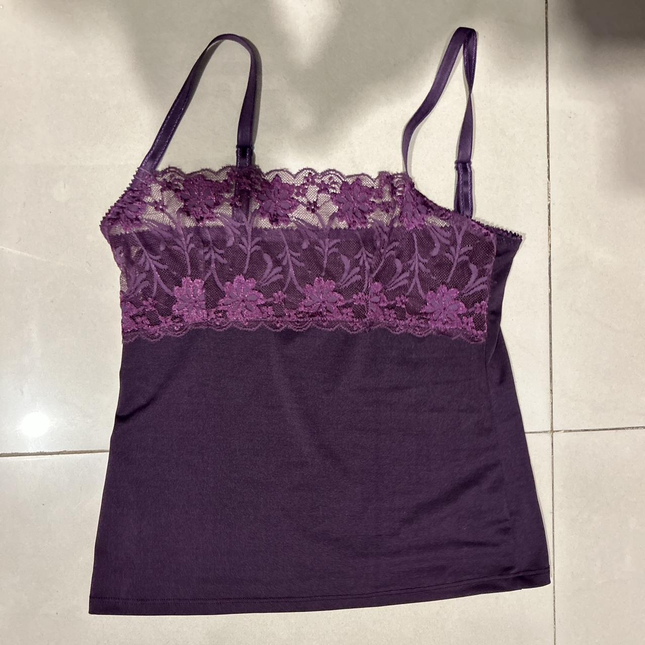 Vintage purple lace night wear top Shown on a size... | Depop