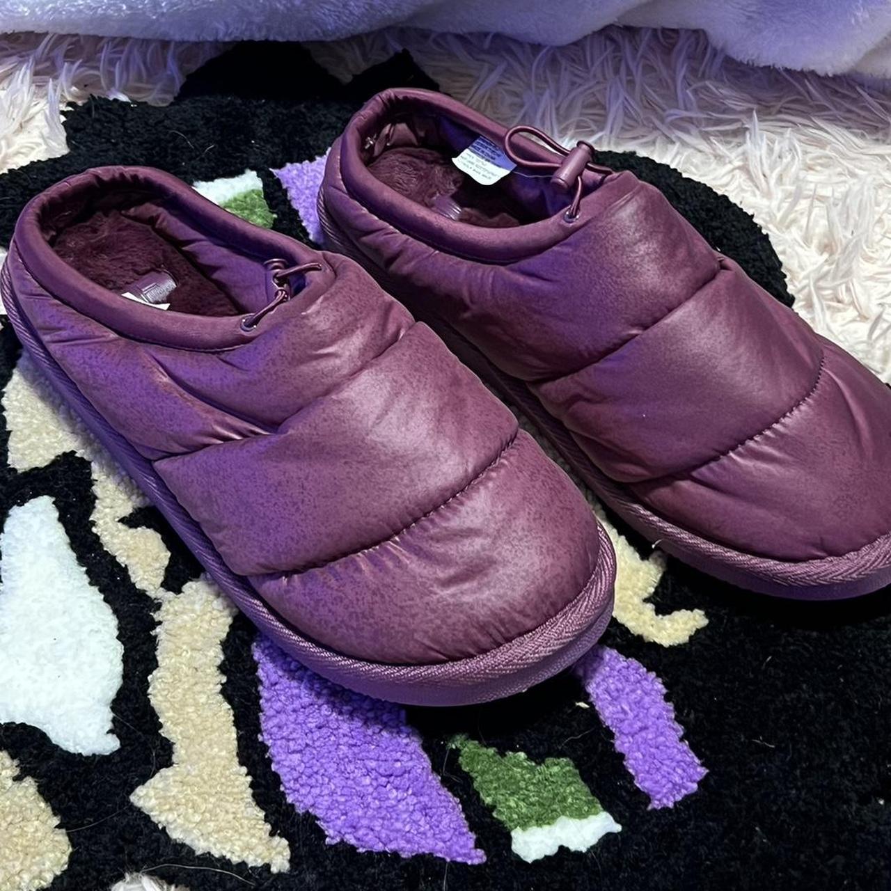Purple comfy slip on shoes - worn once - size 9... - Depop