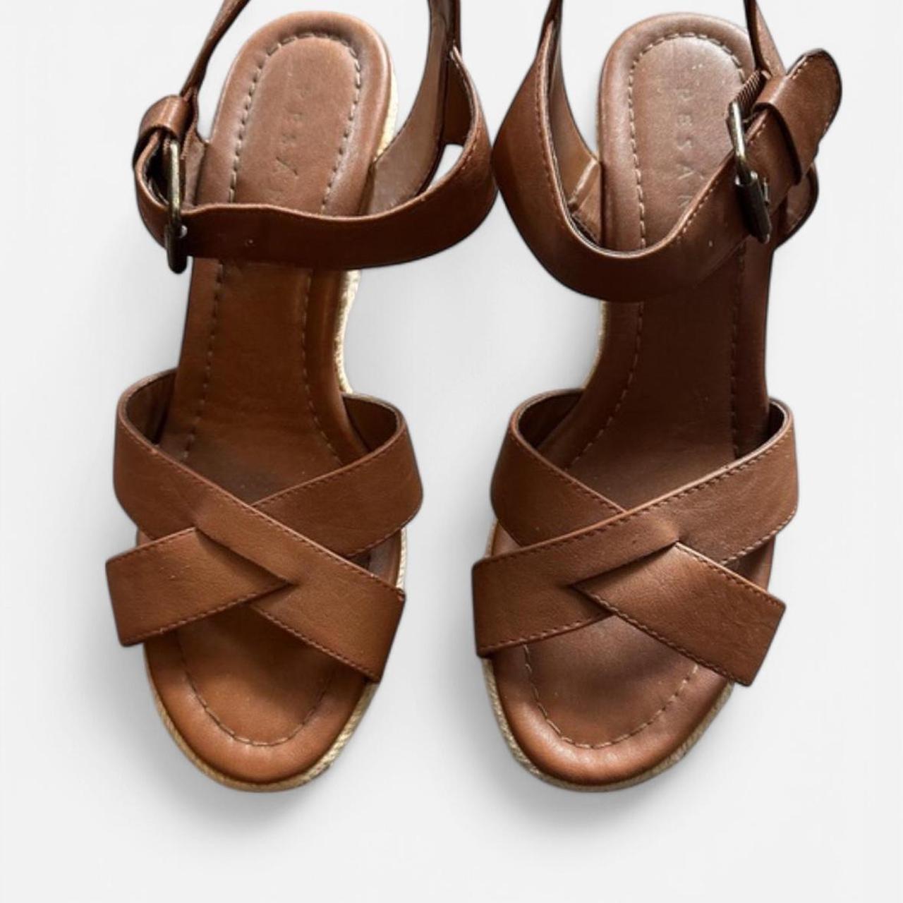 Pesaro Women's Brown Rope Sandal Wedges Rope... | Depop