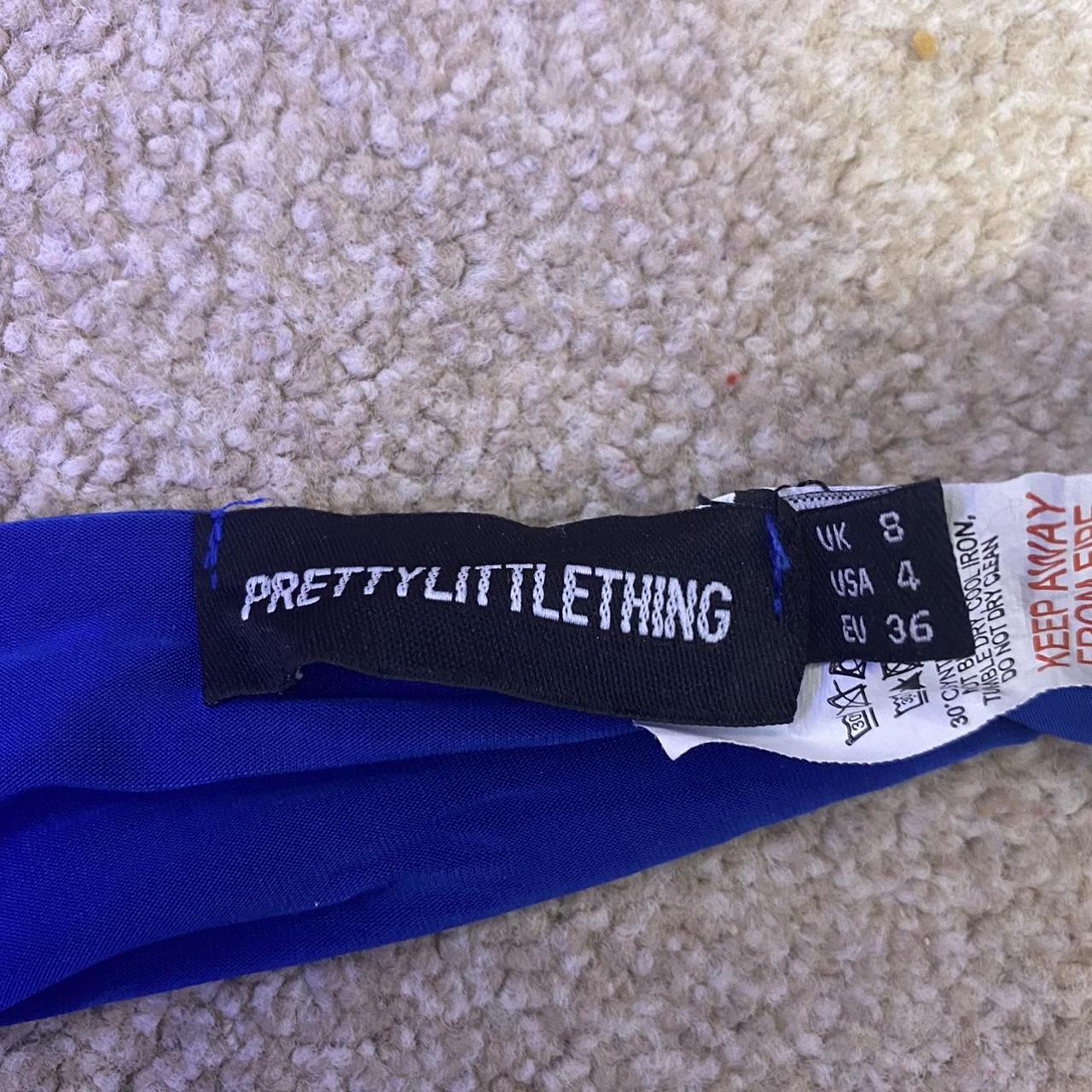 blue pretty little thing halterneck bralet great... - Depop