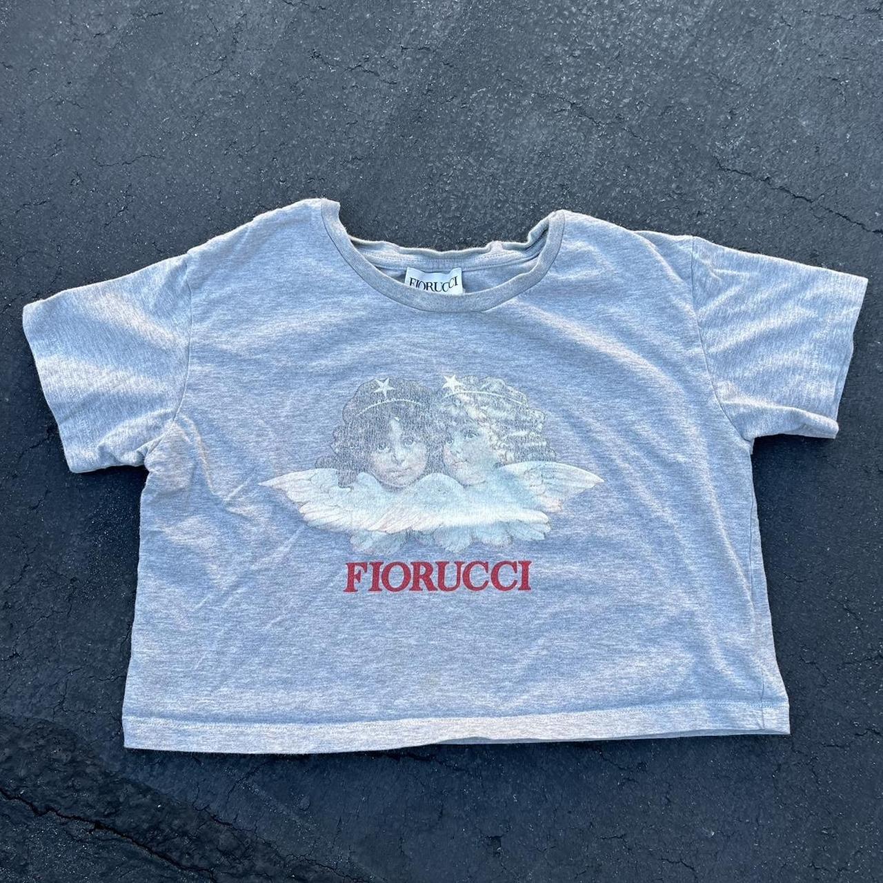 fiorucci angels cropped shirt -size xs -good... - Depop