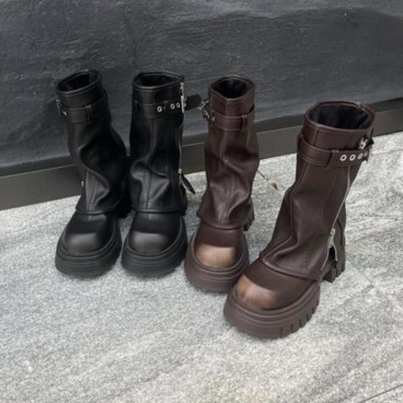 Brown boots by Asyllum Never worn still in the box.... - Depop