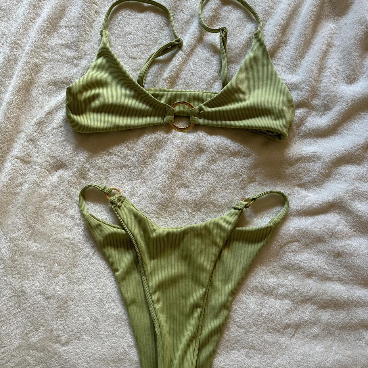 Shien Green Bikini Size M Bikini Top Has Inserts Depop