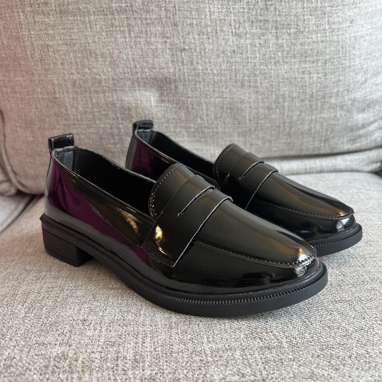 Women’s Japanese-style black school loafer shoes.... - Depop
