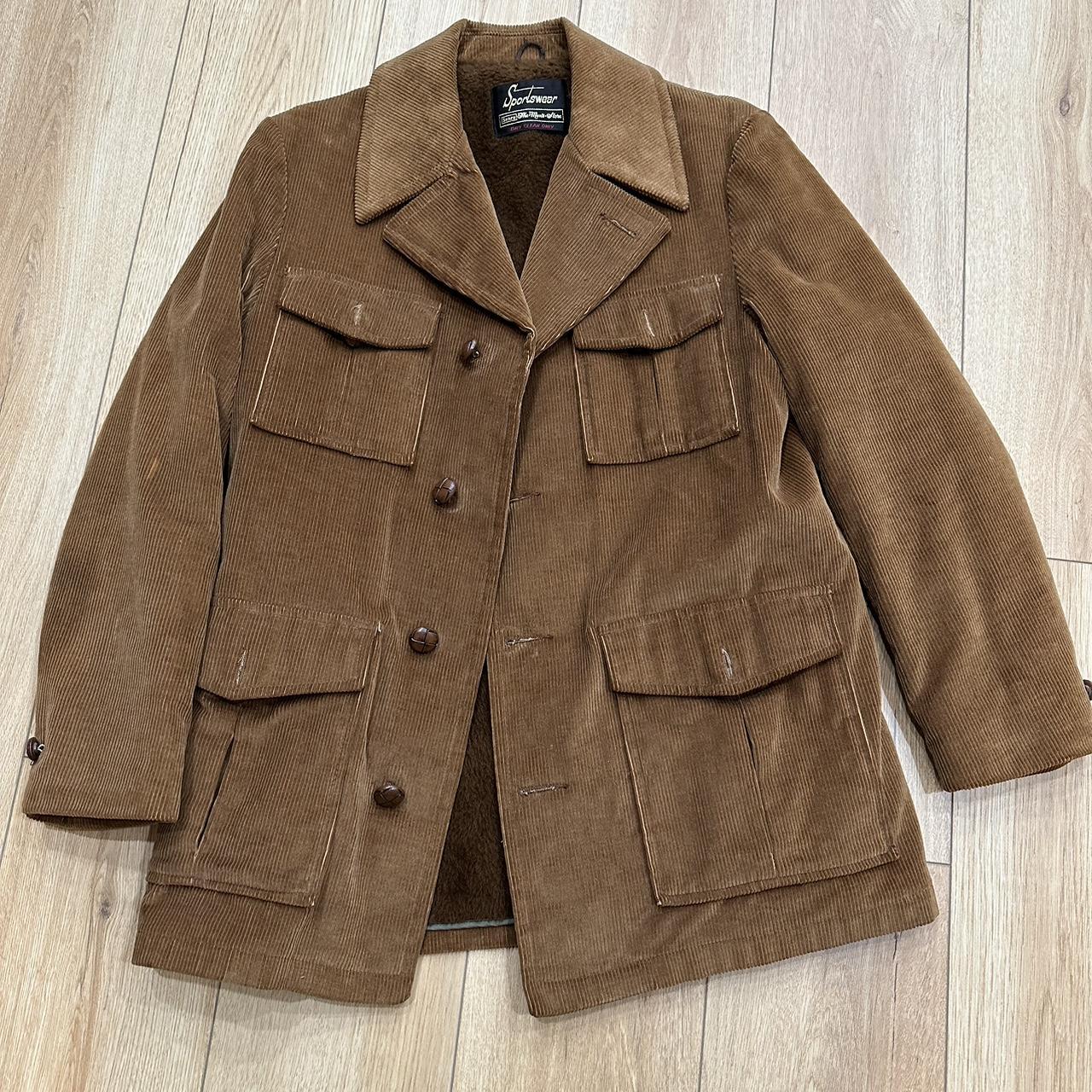 Vintage 1970’s Corduroy Sears Men’s Coat *has belt... - Depop