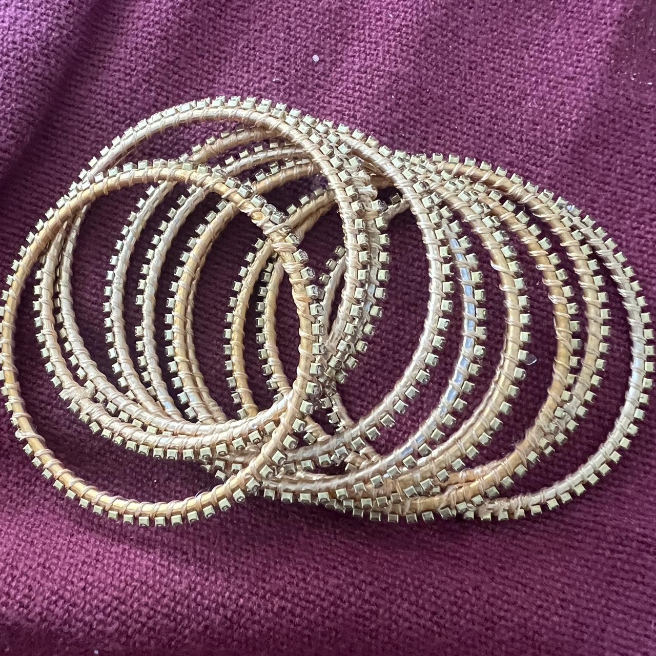 Set of golden south asian bangles Set of 10 Worn... - Depop