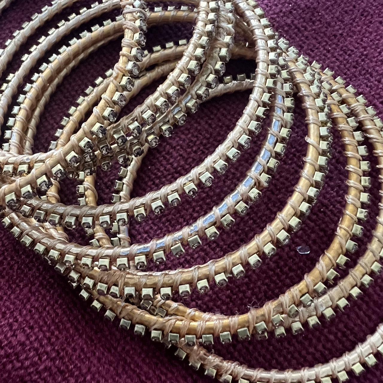 Set of golden south asian bangles Set of 10 Worn... - Depop