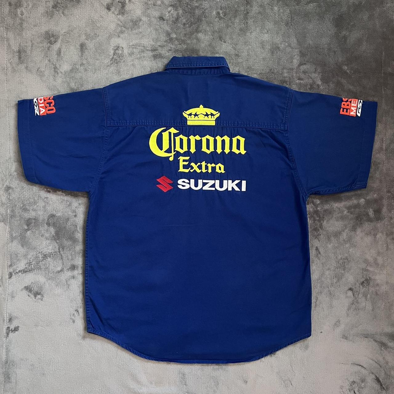 Vintage Team Suzuki Racing Corona Button Up Shirt -... - Depop
