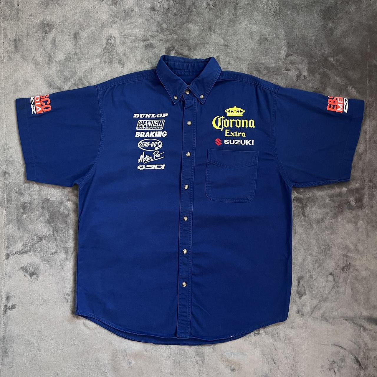 Vintage Team Suzuki Racing Corona Button Up Shirt -... - Depop
