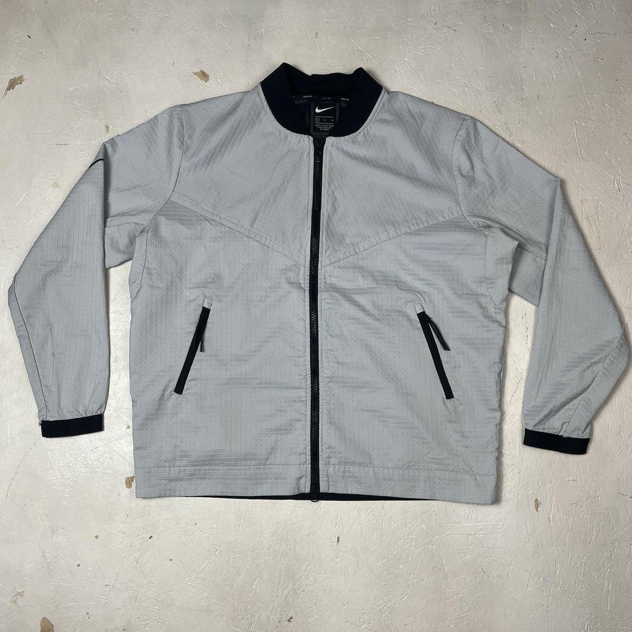 Mens Nike Tech Pack Grid Bomber Full Zip Grey Jacket... | Depop
