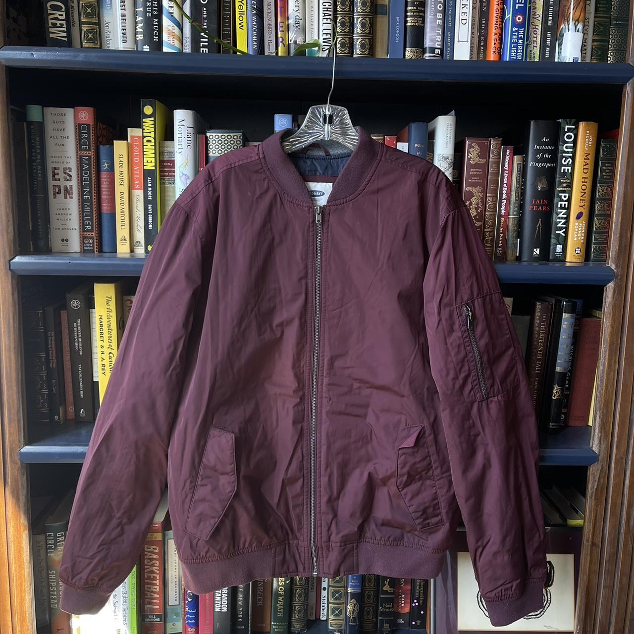 Maroon bomber jacket - Depop