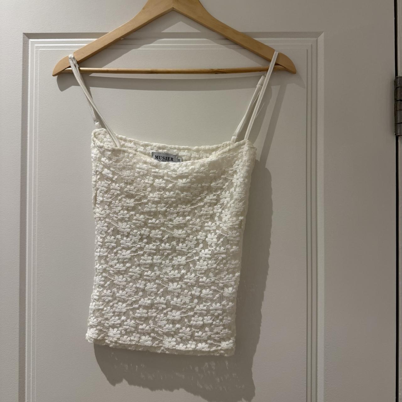 Musier Paris white lace singlet top 🤍 Bought in... | Depop