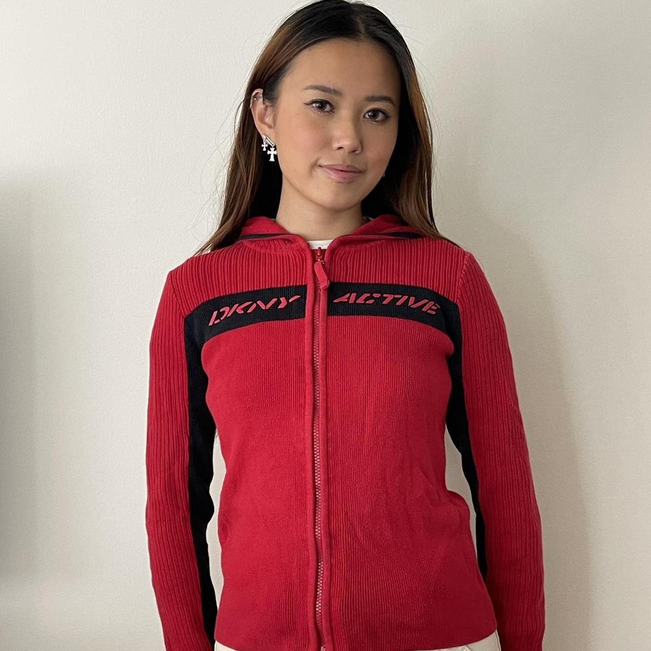 Vintage knit DKNY zip up jacket #dkny #vintage #knit - Depop