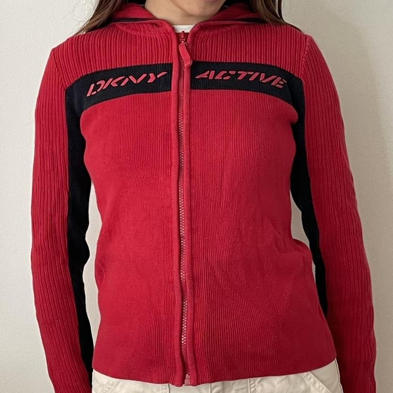 Vintage knit DKNY zip up jacket #dkny #vintage #knit - Depop