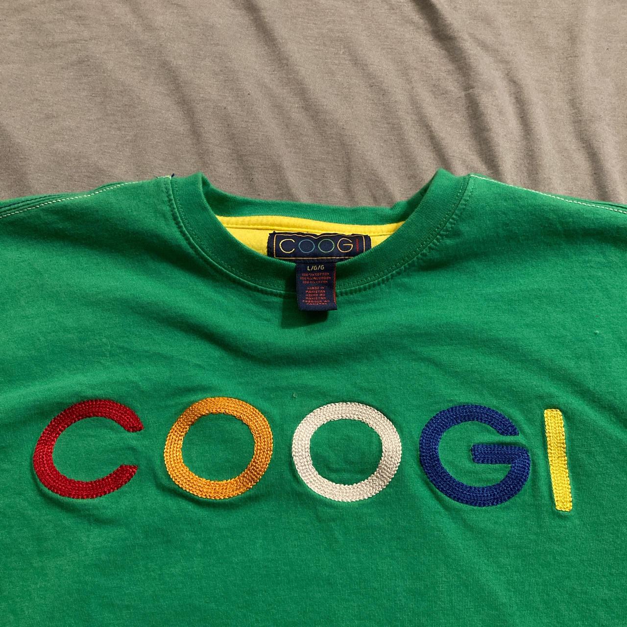 Green and white Coogi long sleeve shirt. No... - Depop