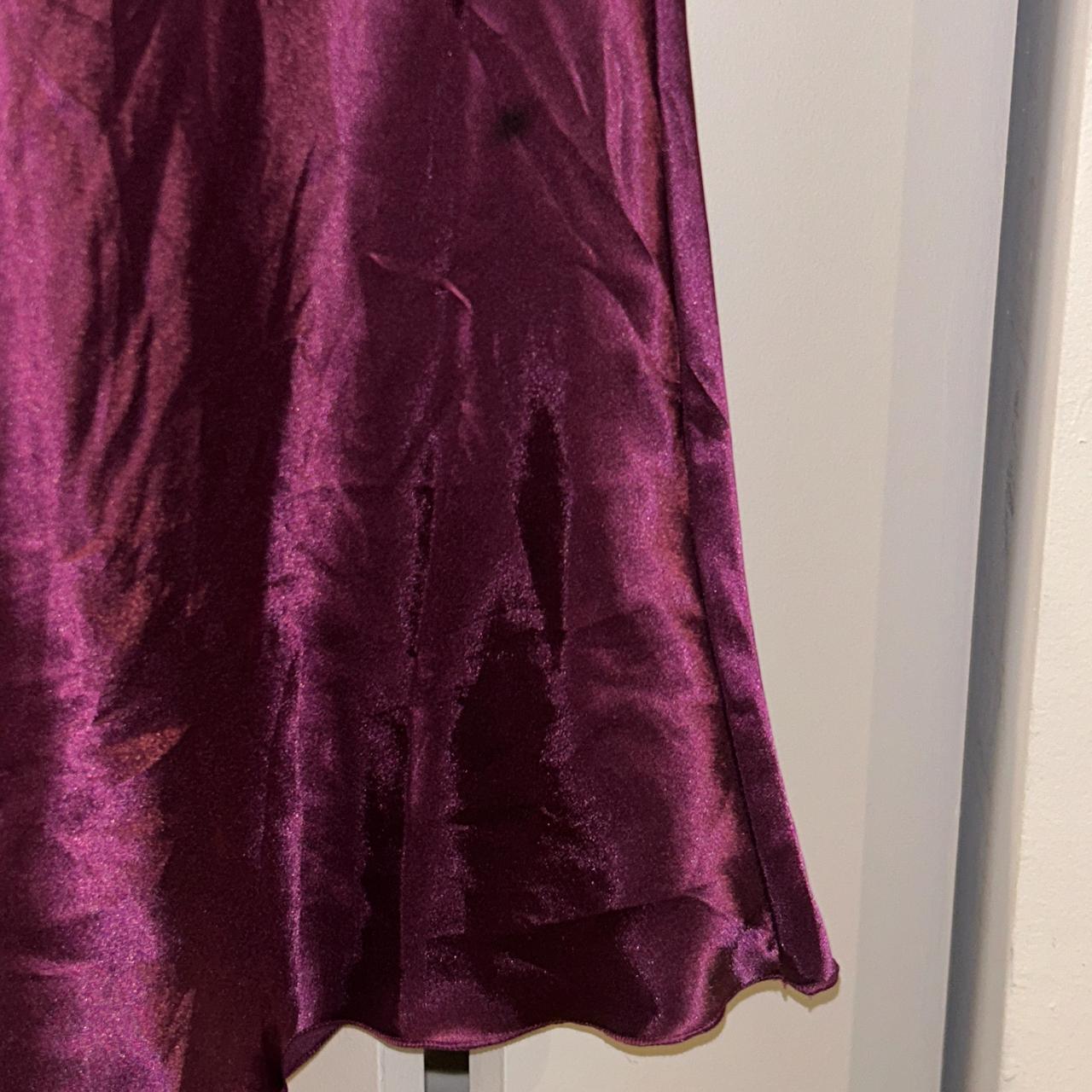 Burgundy / deep purple mini slip dress dress with... | Depop