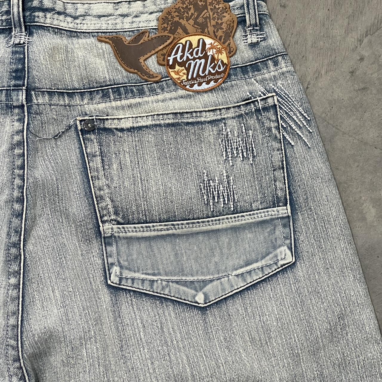 Y2K Akademics Baggy Jorts really unique wash on... - Depop