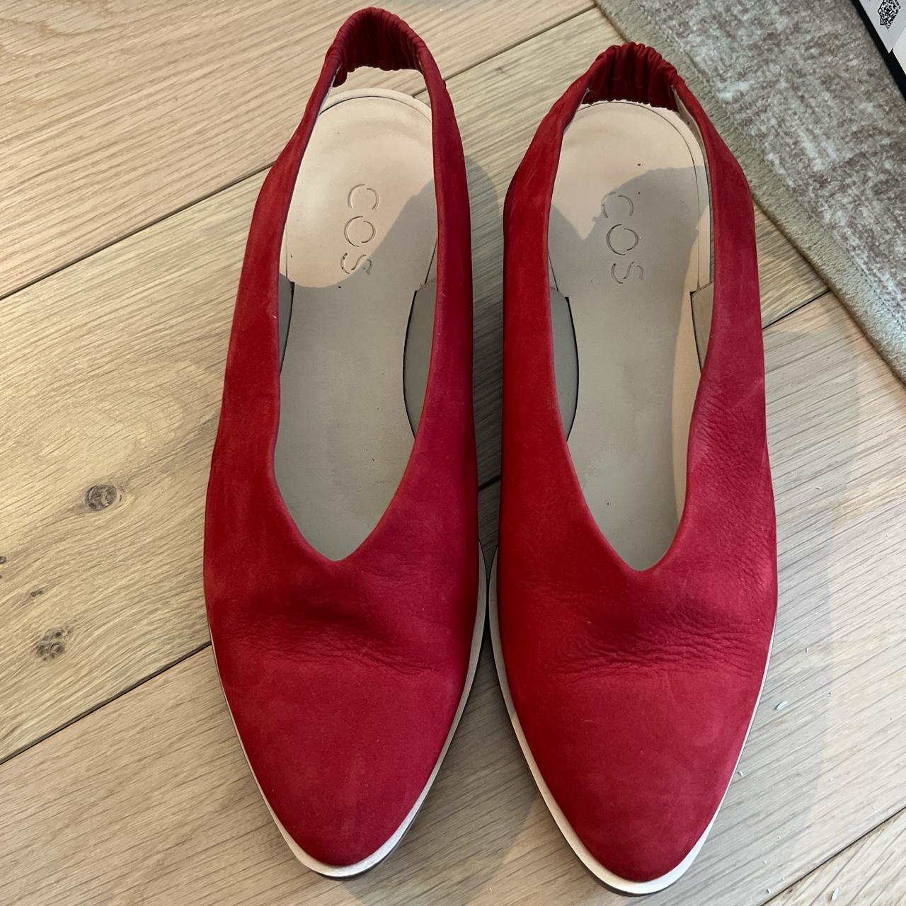 COS Women's Red and Tan Ballet-shoes | Depop