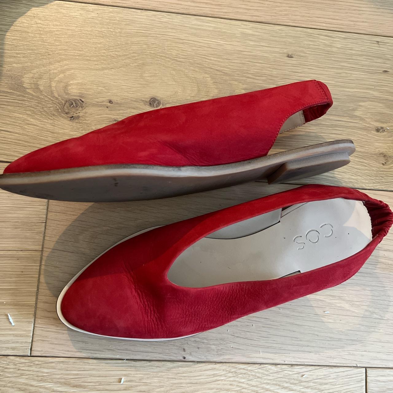 COS Women's Red and Tan Ballet-shoes | Depop