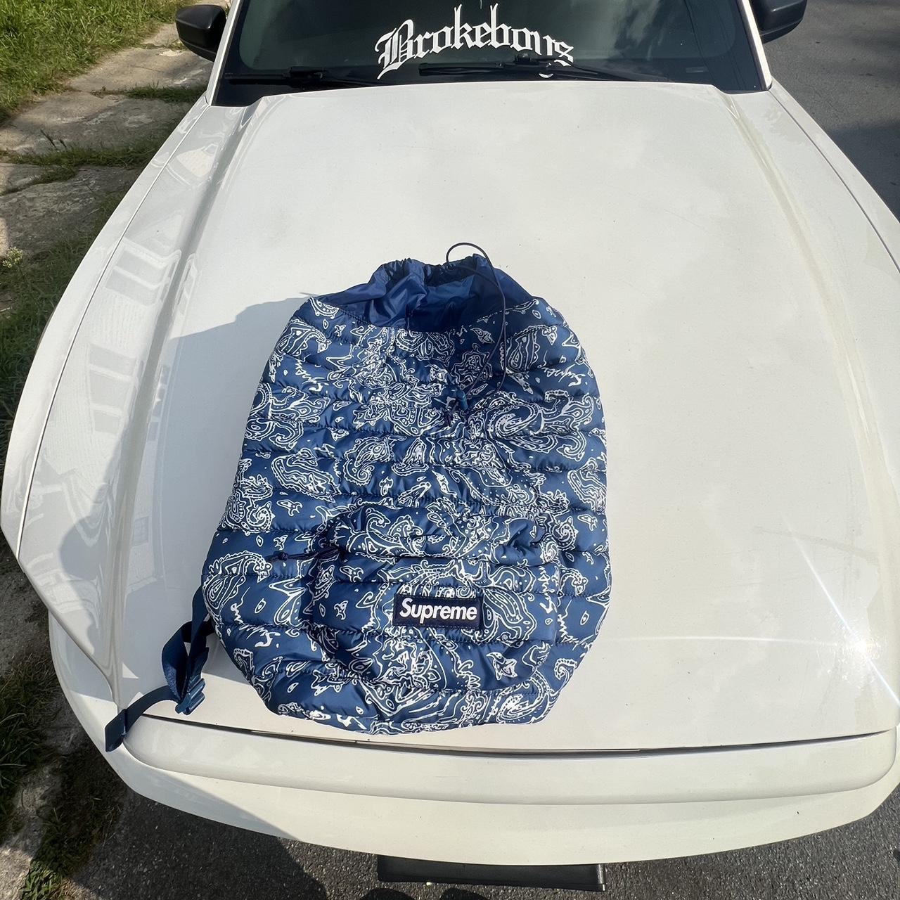 Supreme Puffer Backpack “Blue Paisley” FW22 BRAND... - Depop