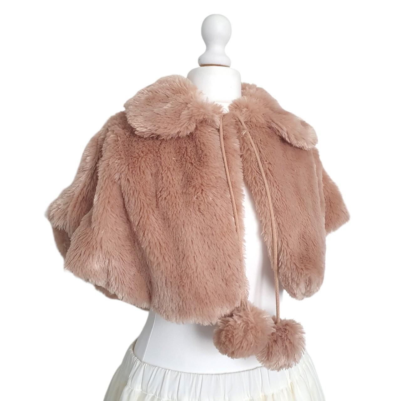 Faux Fur Mini Cape • Light brown faux fur cape. •... - Depop