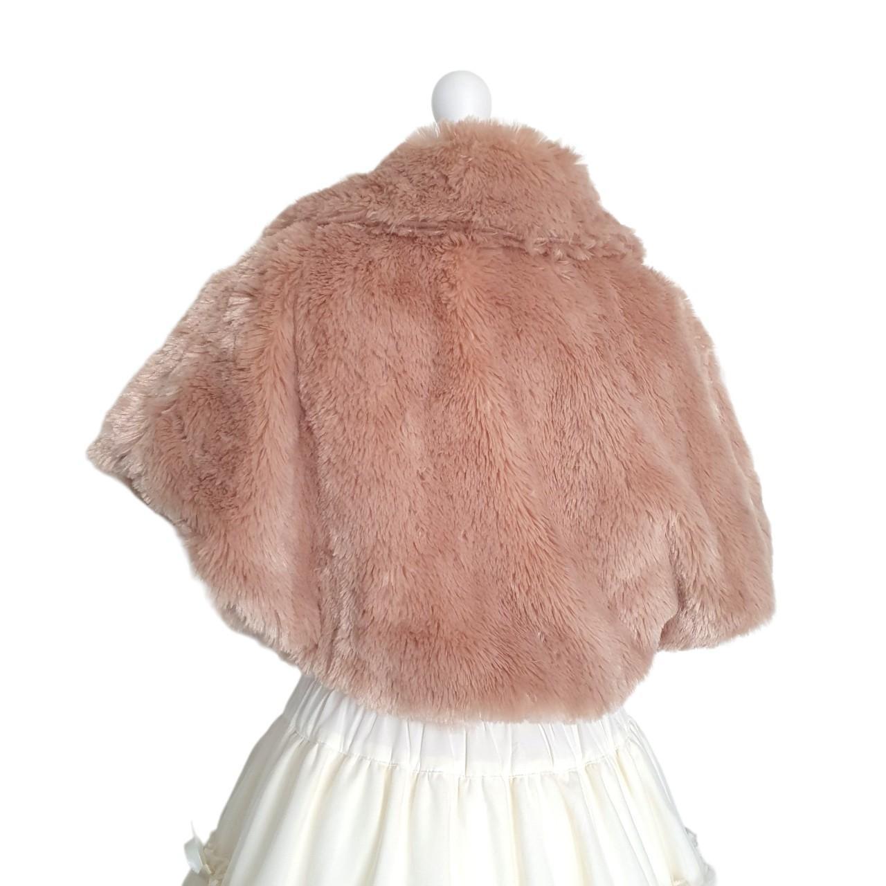 Faux Fur Mini Cape • Light brown faux fur cape. •... - Depop