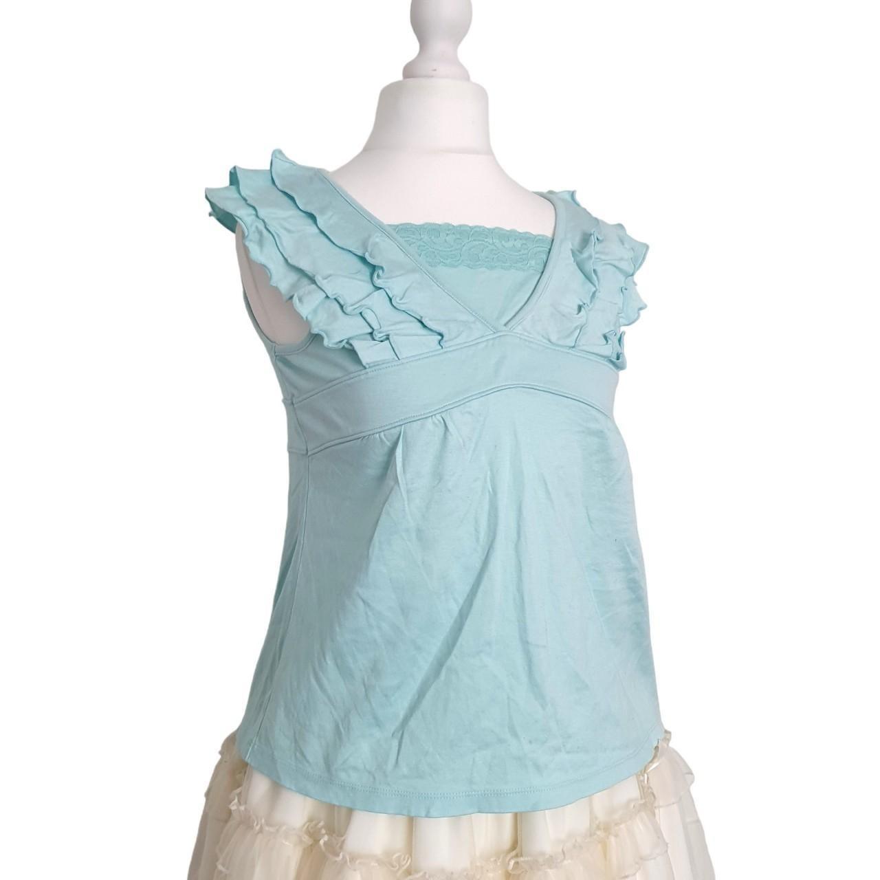Y2K Blue Ruffle Top • Aqua blue ruffled top. •... - Depop