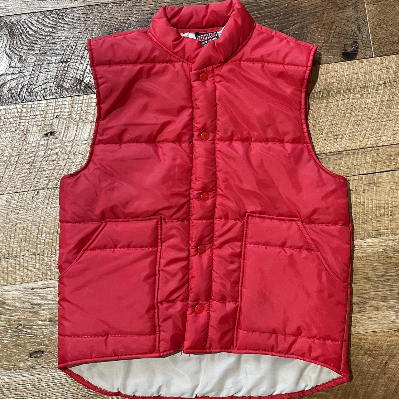 Men's Red and Black Gilet | Depop