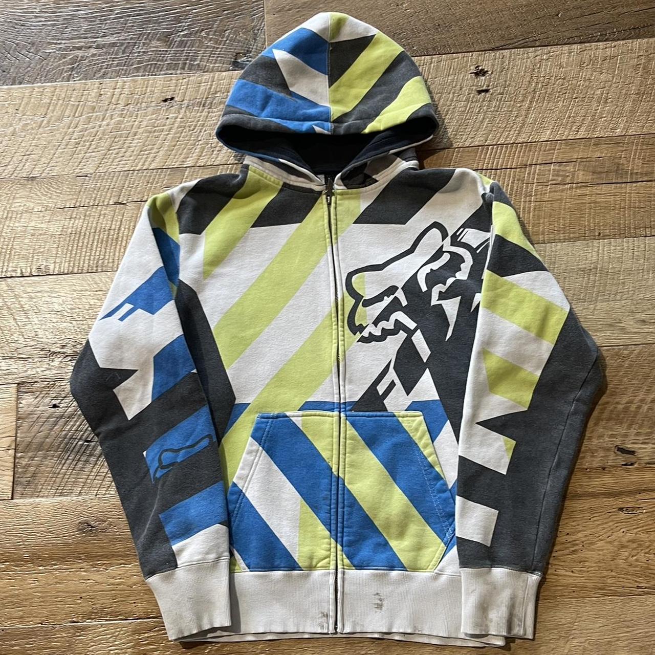 Y2K grunge cyber fox racing zip up hoodie ... - Depop