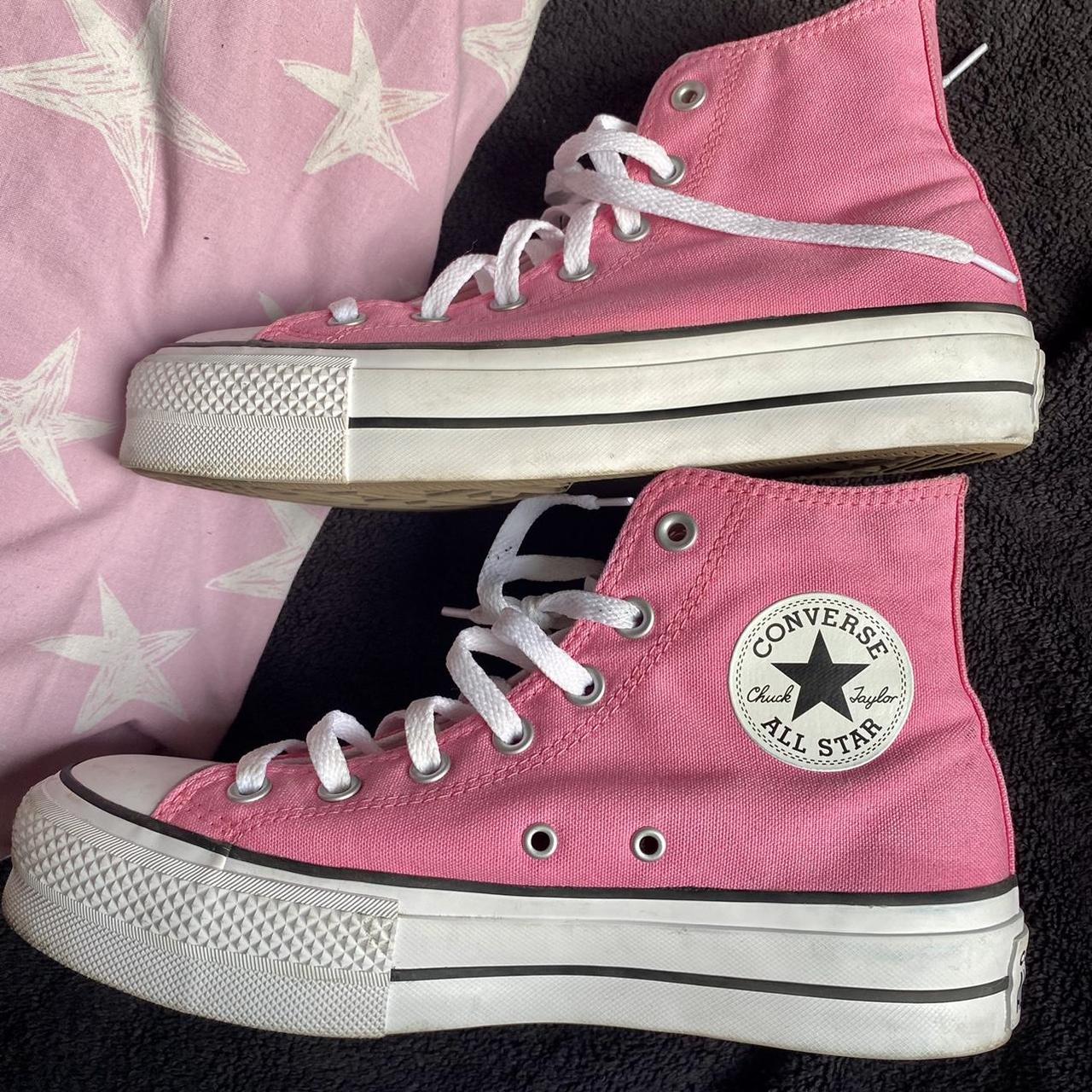 Pink platform converse ★ size 6 Bought from the... - Depop