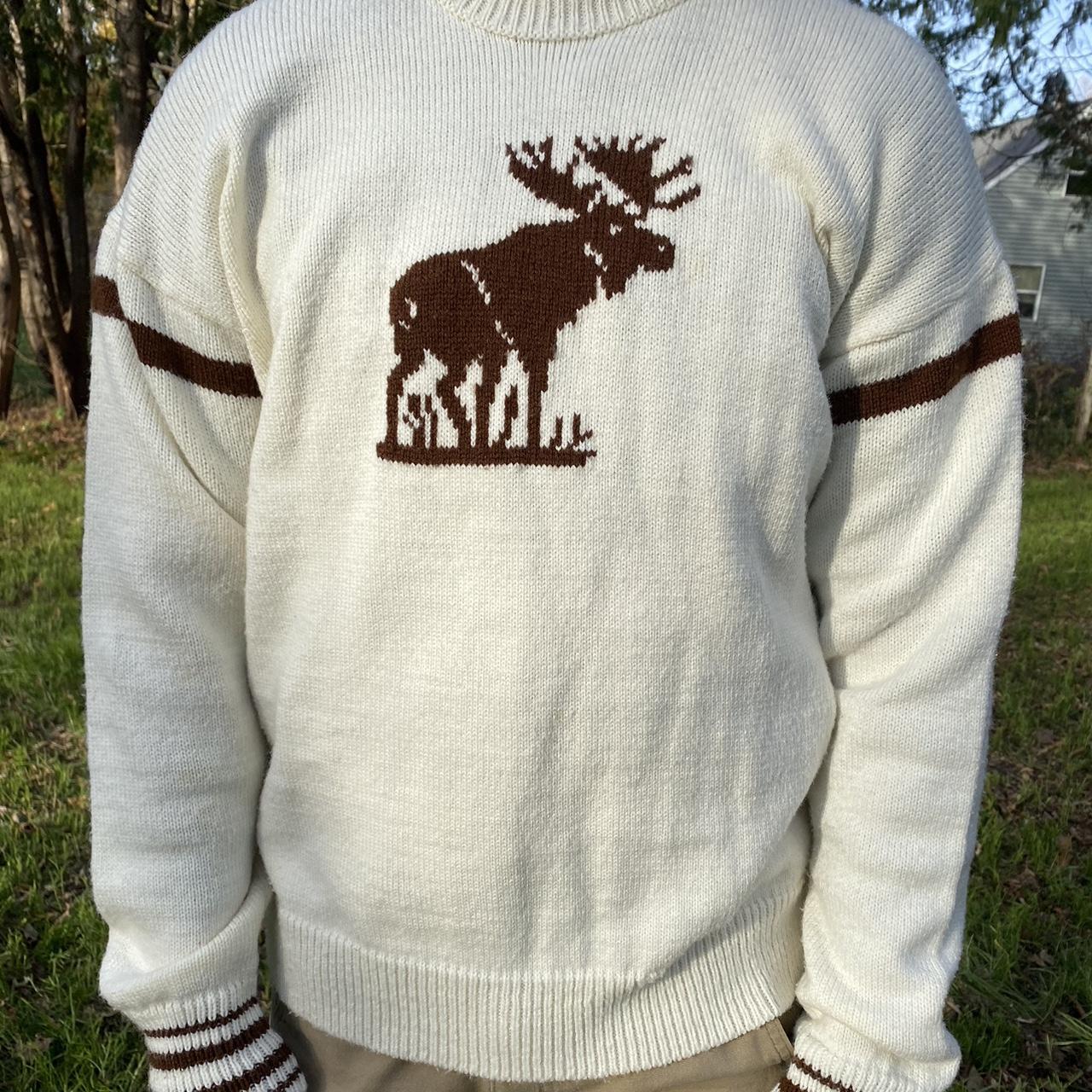 Vintage 80s Northwoods Designs 100% acrylic cream... - Depop