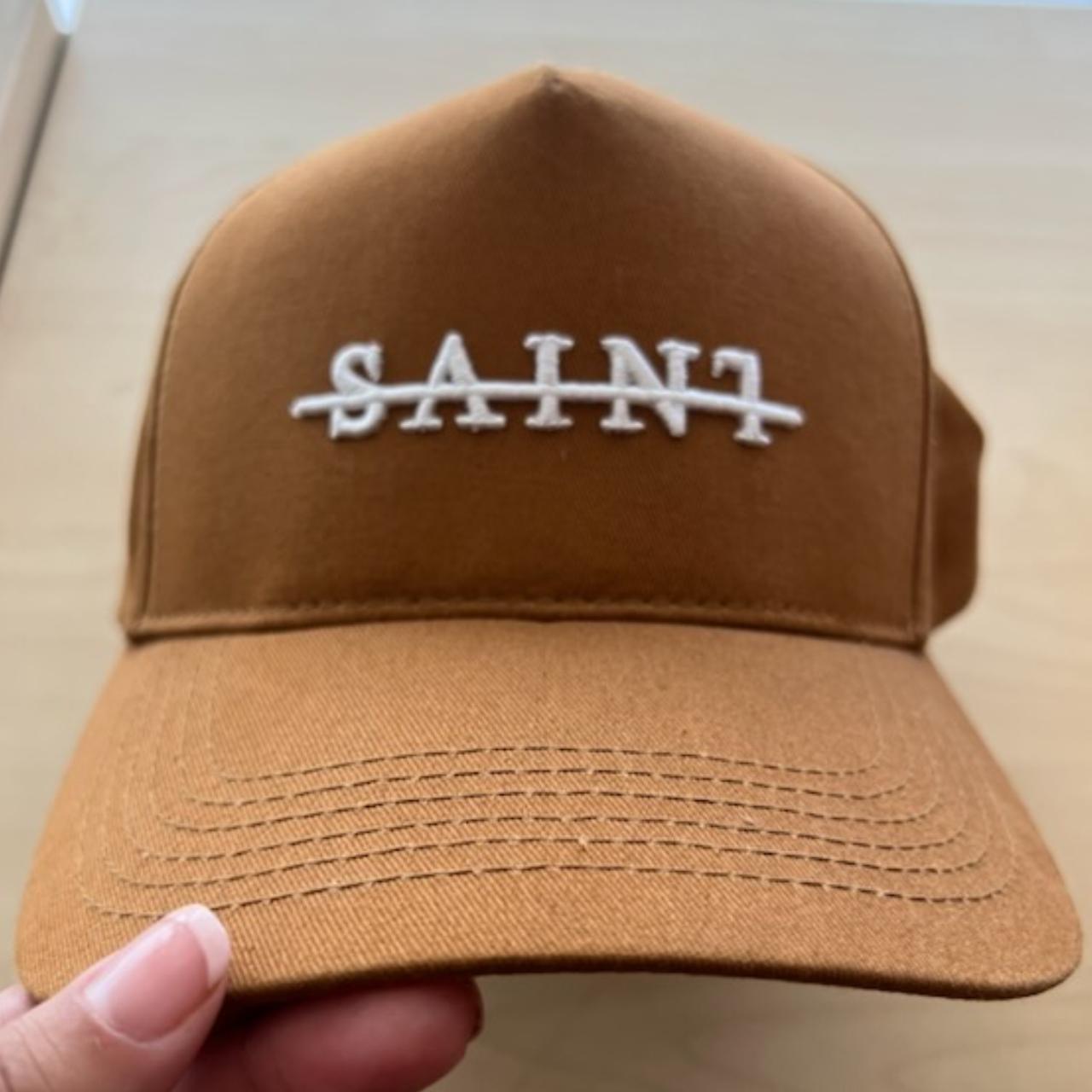 Men's Orange and White Hat | Depop