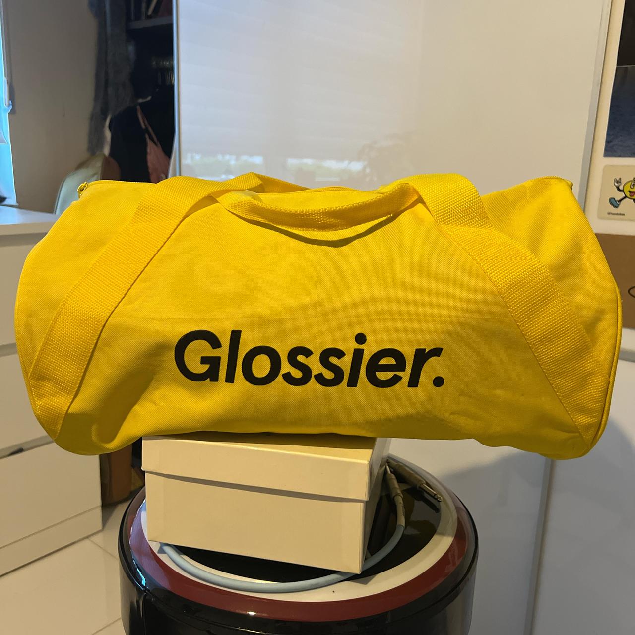 yellow glossier duffel bag great condition, no... - Depop