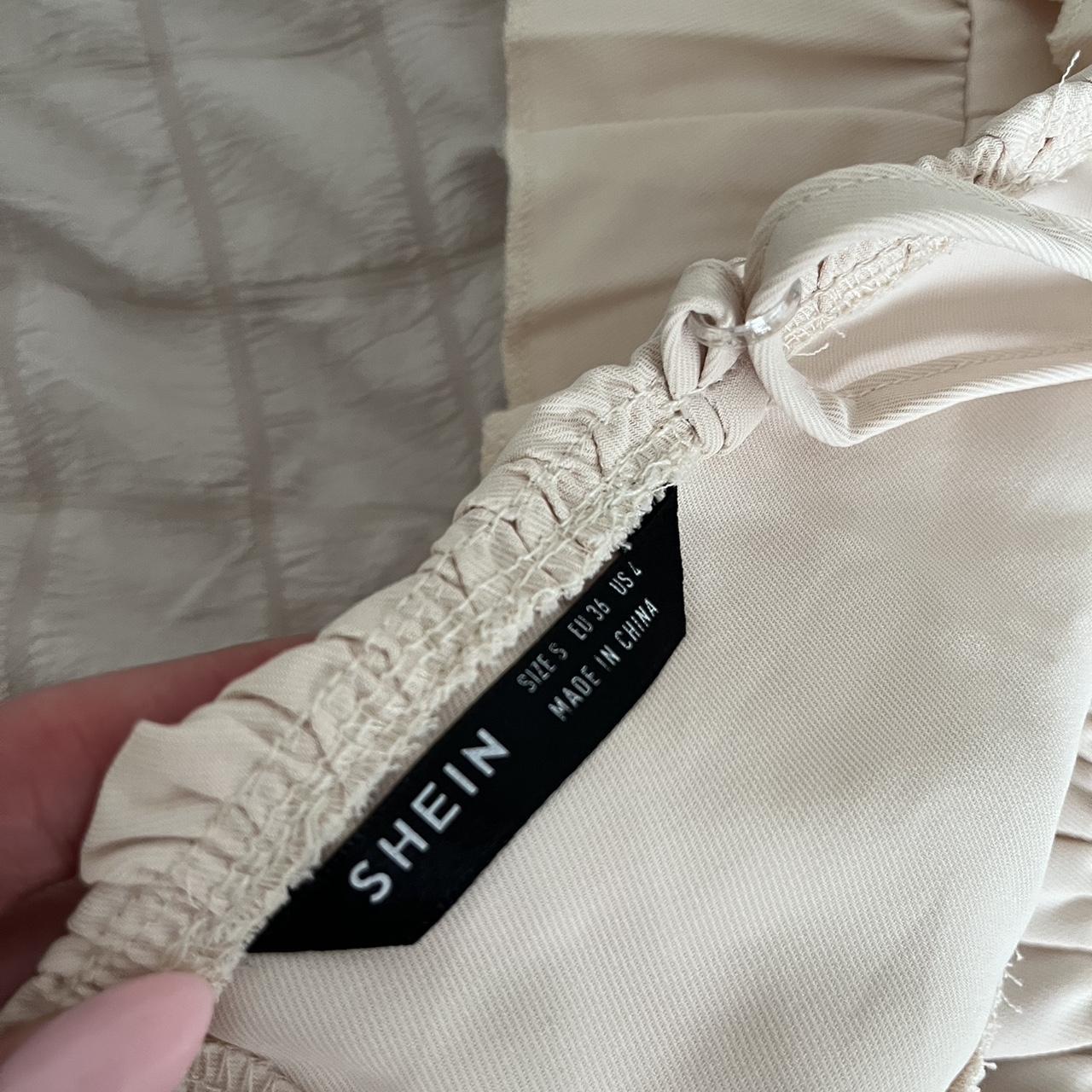 Shein beige ruffle top. Size S. Worn once, good... - Depop