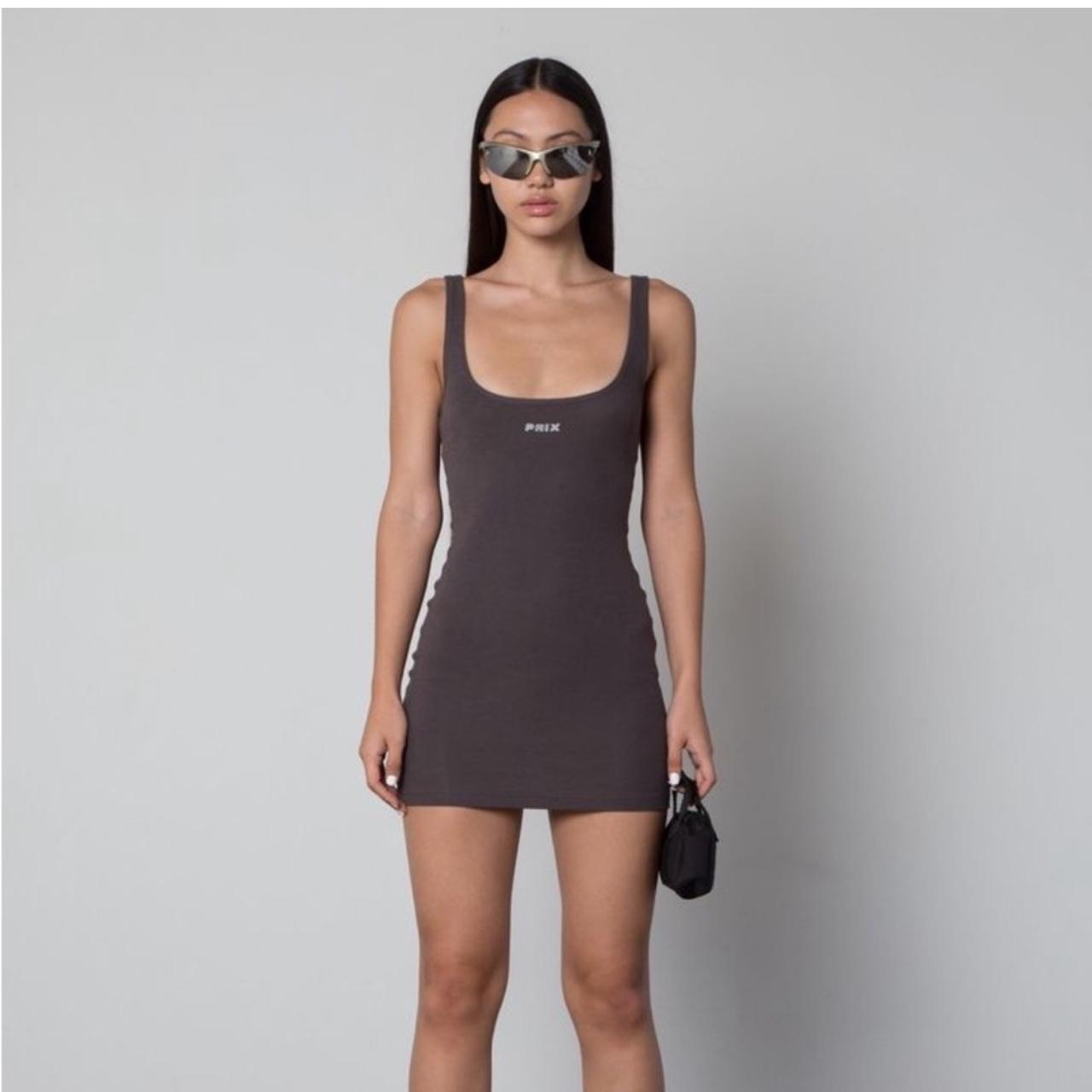 Prix Anna Logo Dress Charcoal Never Worn - Depop