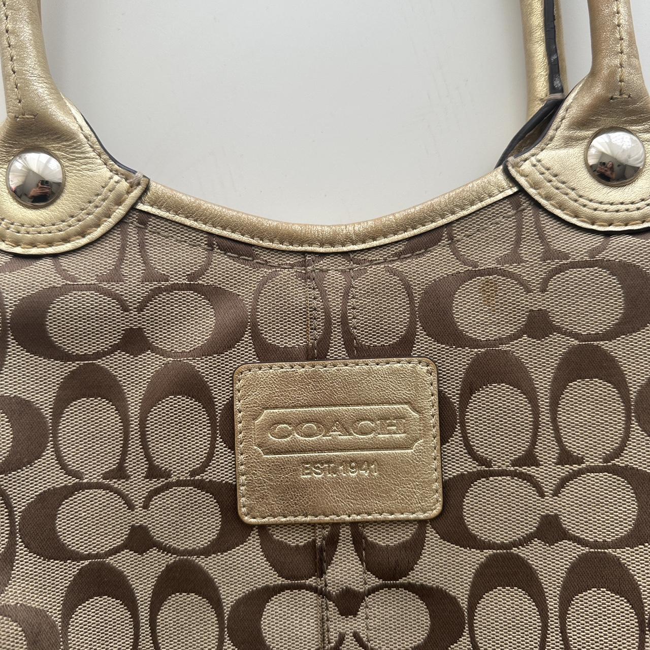 Vintage Coach Monogram Hobo Bag - brown/tan with... | Depop