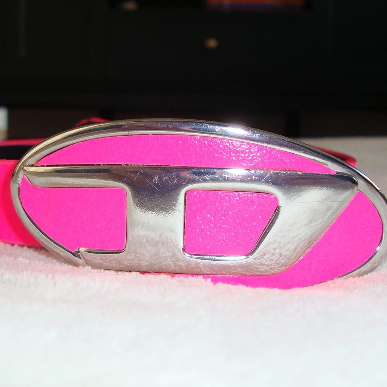 pink diesel logo belt 💖💖 super cute hot pink belt... | Depop