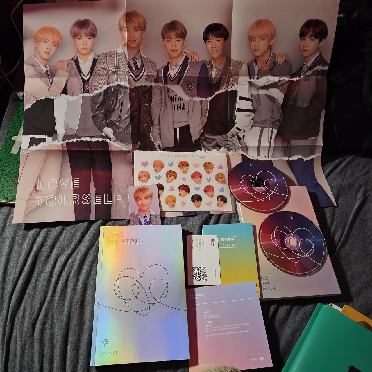 brand new BTS love yourself album set stickers, cds,... - Depop