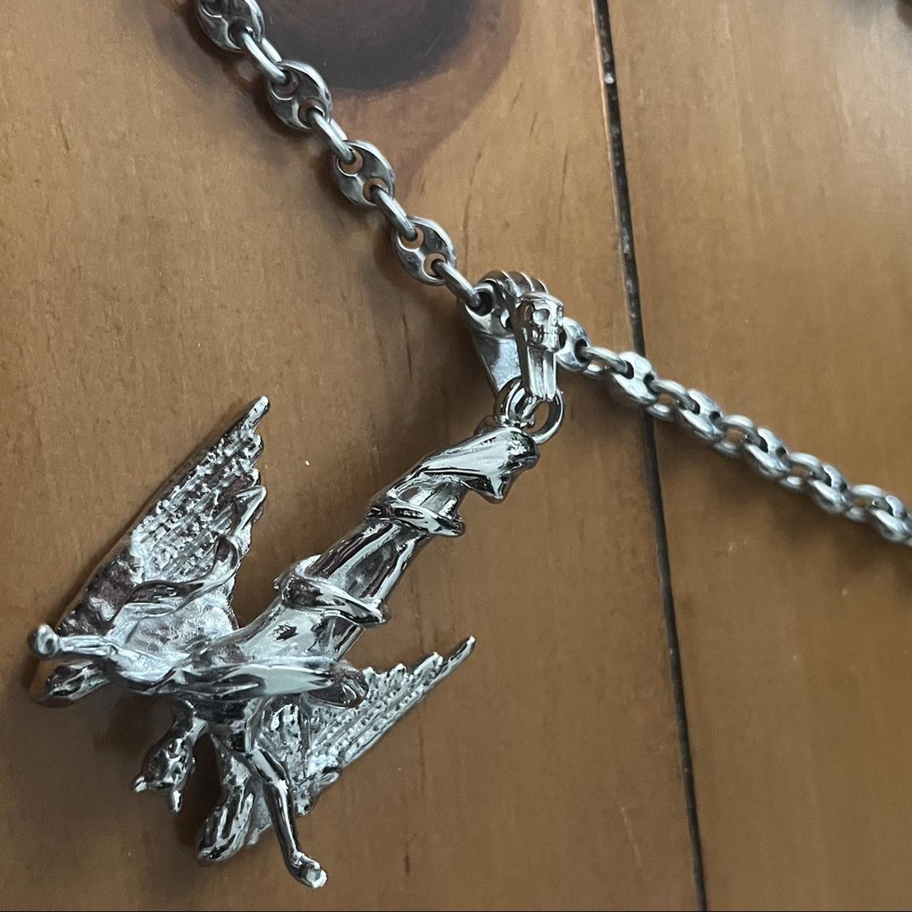 Hard Jewelry XL fallen angel pendant on a 24in mini... - Depop