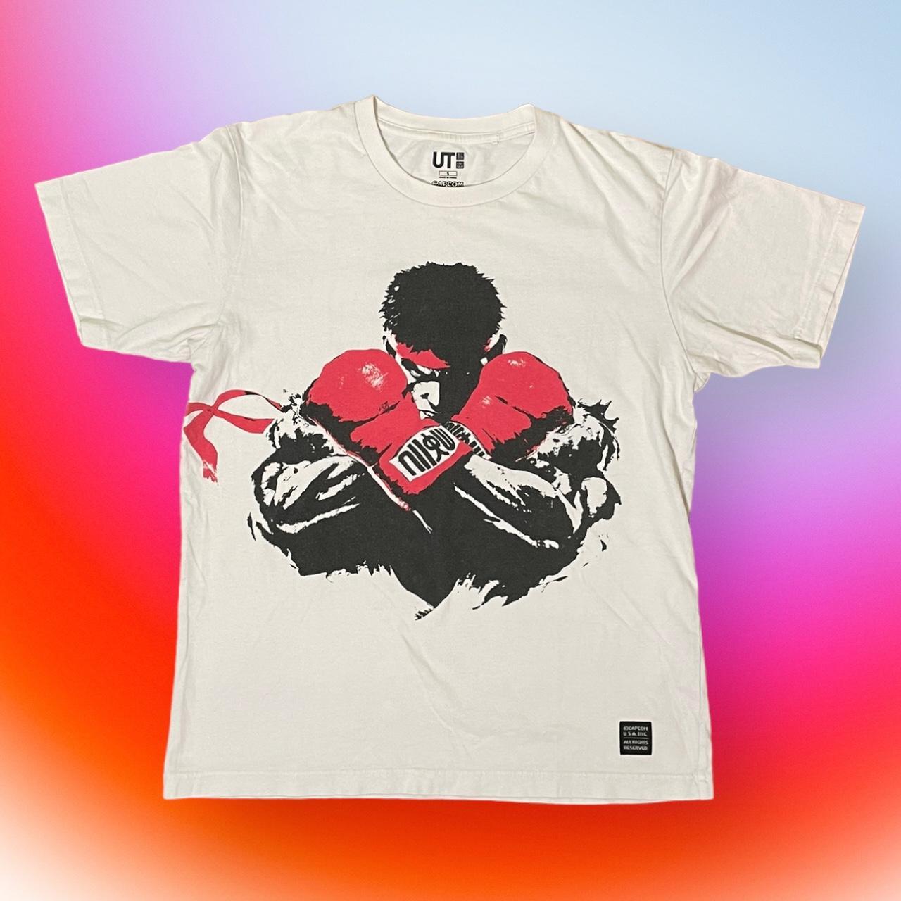 Uniqlo x capcom street fighter game Ryu boxing white... - Depop