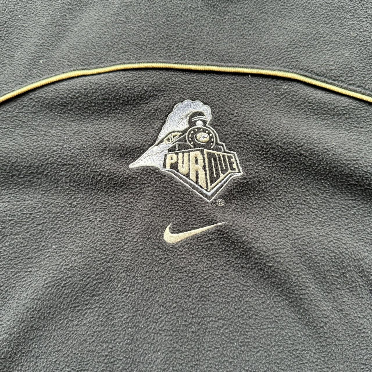 Vintage Purdue Nike Long Sleeve Fleece Shirt 23 pit... - Depop