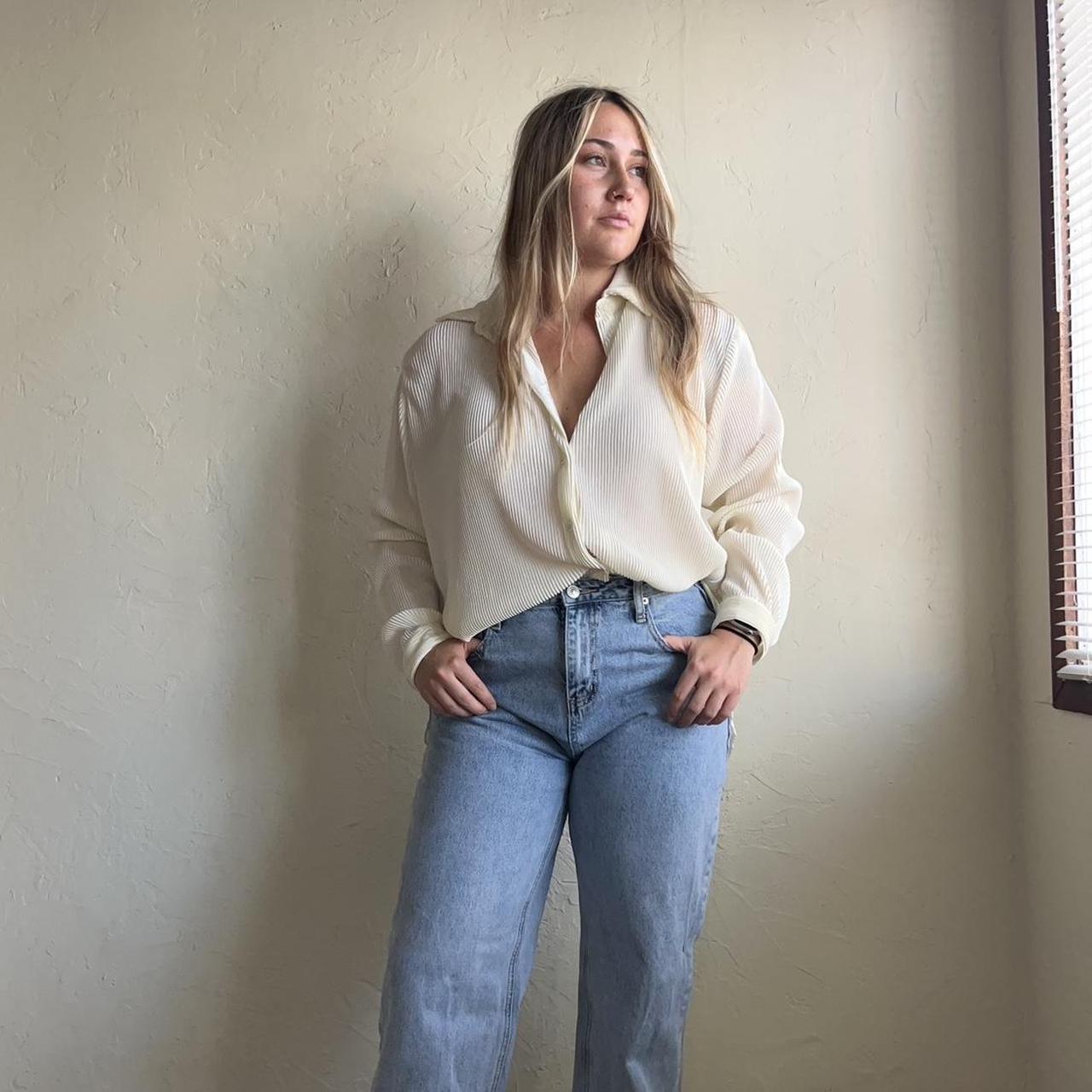 Brand: WHITE FOX Ripple material flowy oversized... - Depop