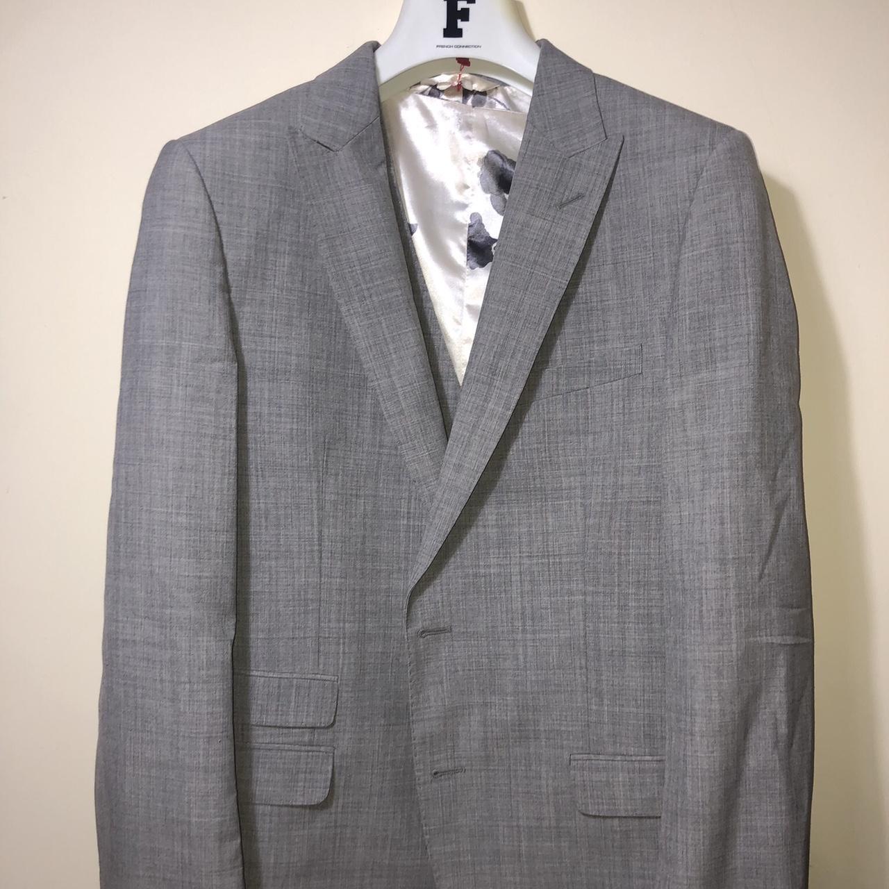 French Connection 3-piece slim fit grey suit... - Depop