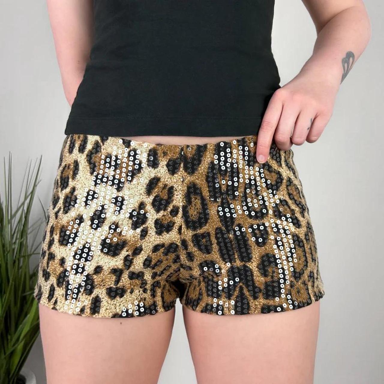 Cheetah sequin low rise micro mini shorts. These are... - Depop