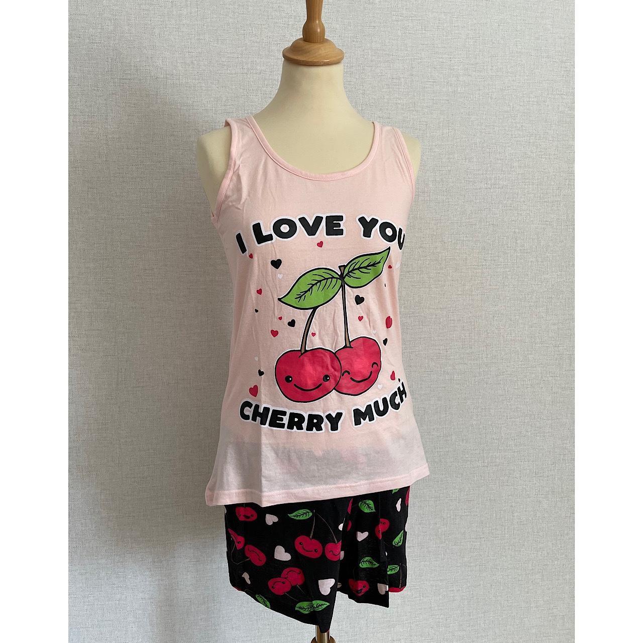 Studio Women's Pink and Black Pajamas | Depop